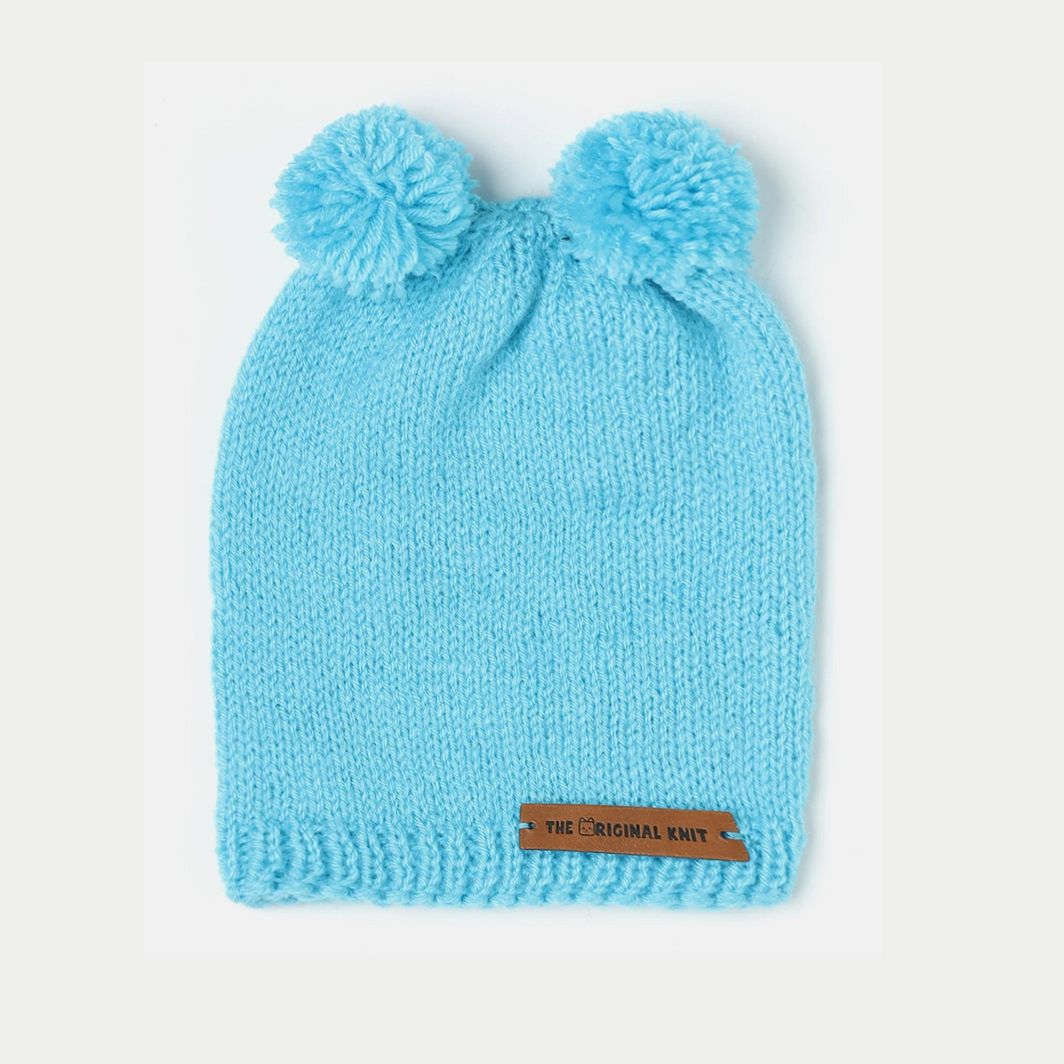 Handmade Pom Pom Cap- Blue – The Original Knit