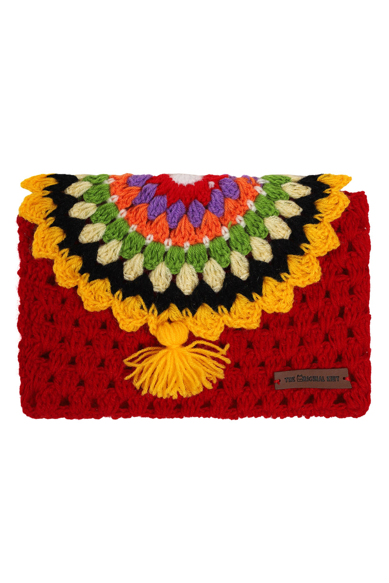 Boho Rainbow Crochet Book Cover - Red – The Original Knit