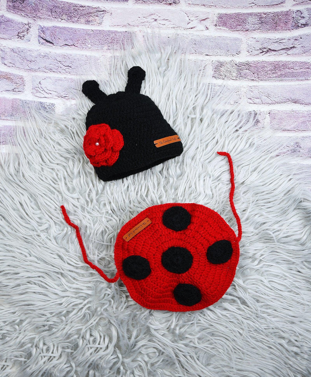 Beetle Handmade Crochet Photography Prop- Red & Black – The Original Knit